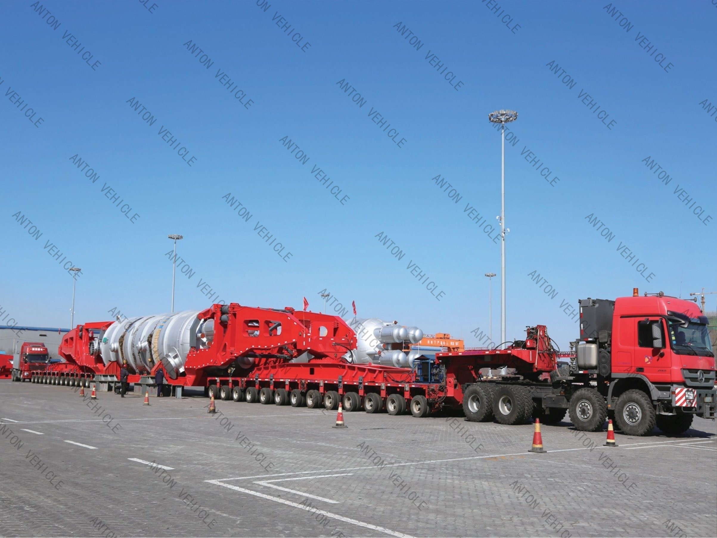 Fuwa / BPW Axle Spmt Lái xe nâng Multi Modular Transporter Trailer